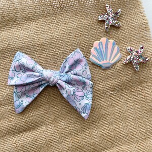 Mermaid Swim Bows, Sea Shells Handtied Bows, Mermaid Shells Pinwheel ...