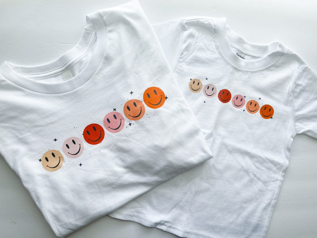 Smiley Face Retro Shirt, Mommy and Me Matching Set, Toddler Smiley Face ...