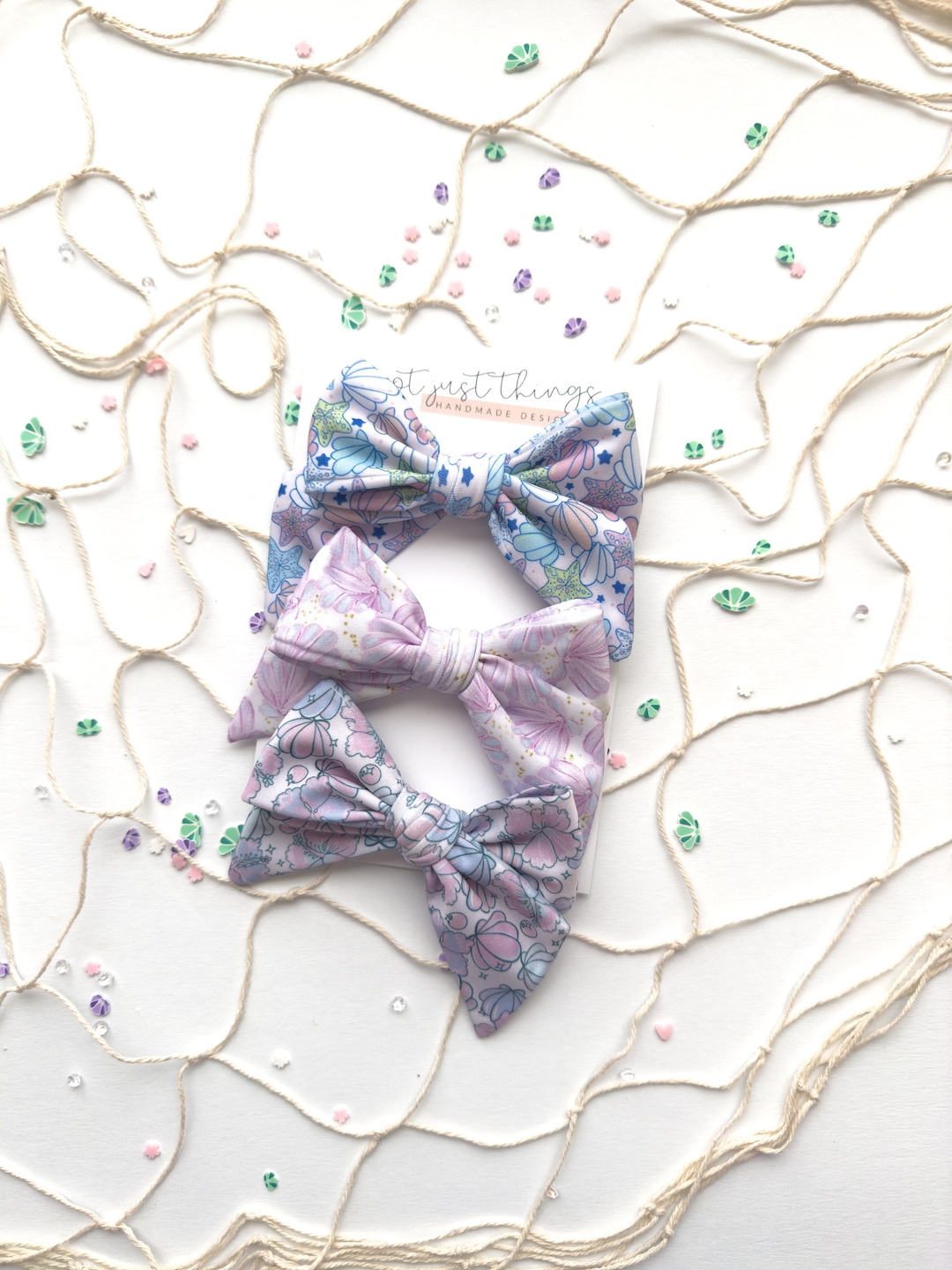Mermaid Swim Bows, Sea Shells Handtied Bows, Mermaid Shells Pinwheel ...