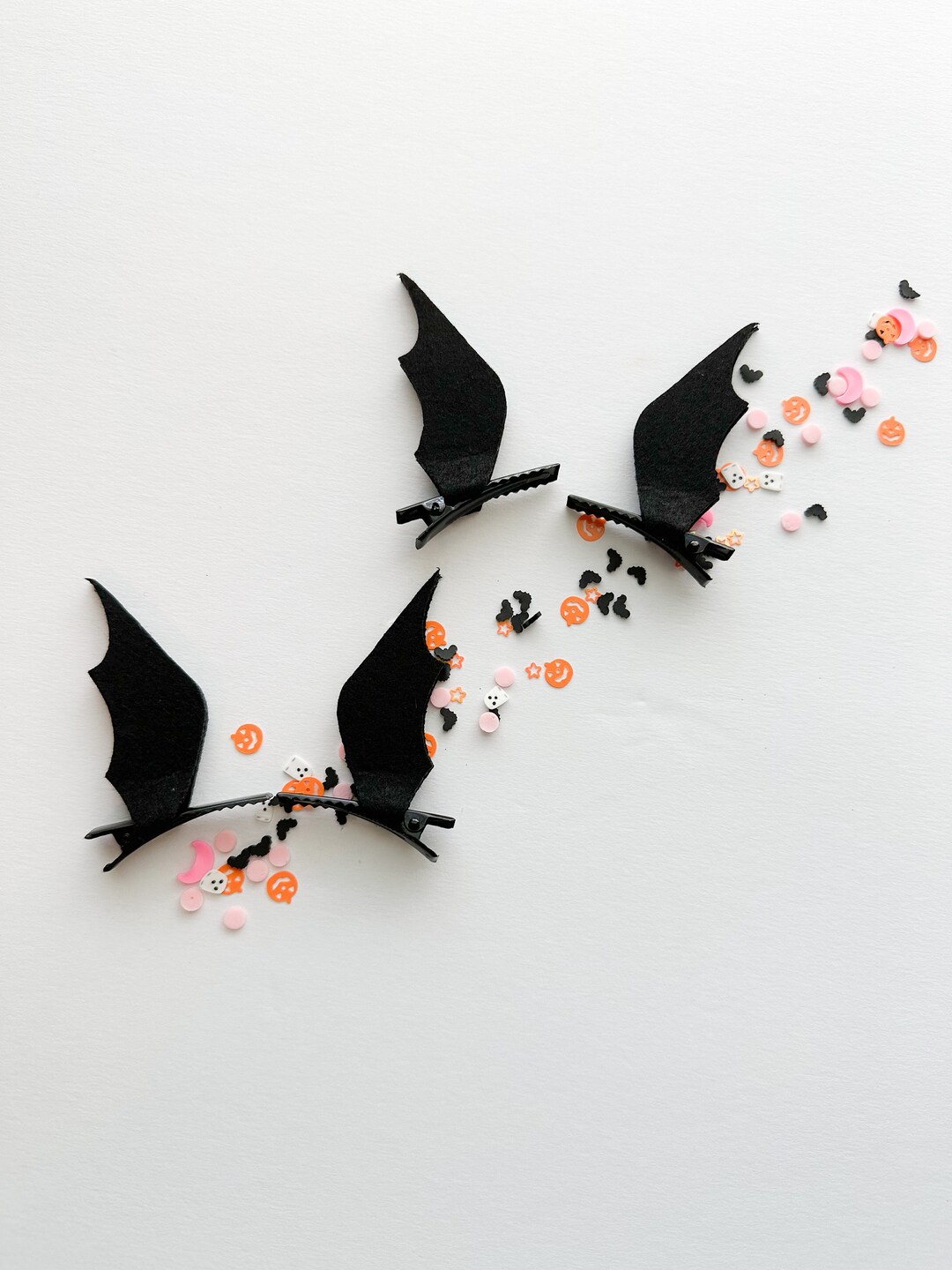 Bat Wing Hair Clip Set, Pigtail Hair Clips, Halloween Hair Accessory ...