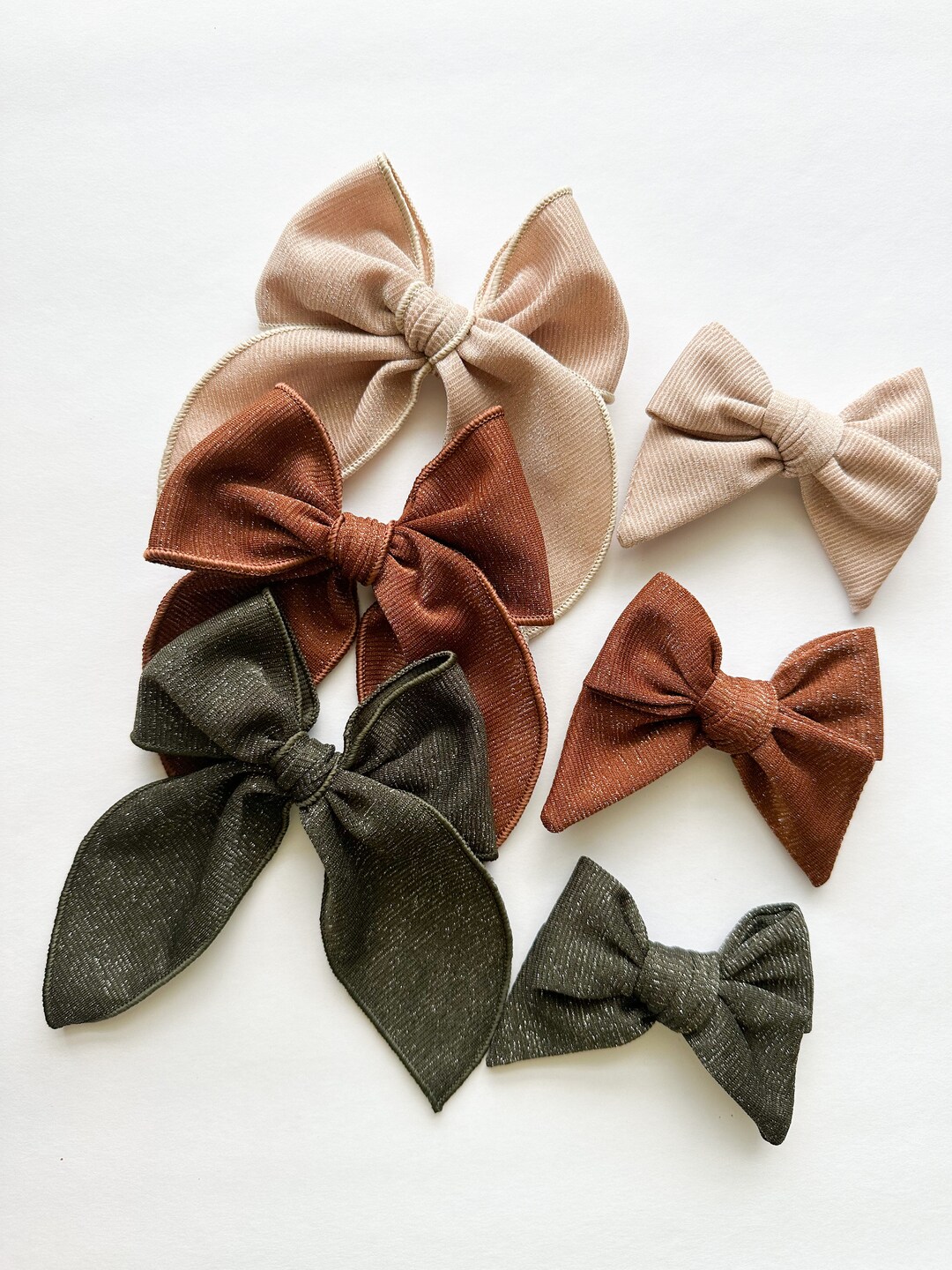 Large Fall Tinsel Hair Bow Fall Sailor Bow Solid Hair Bows Girls