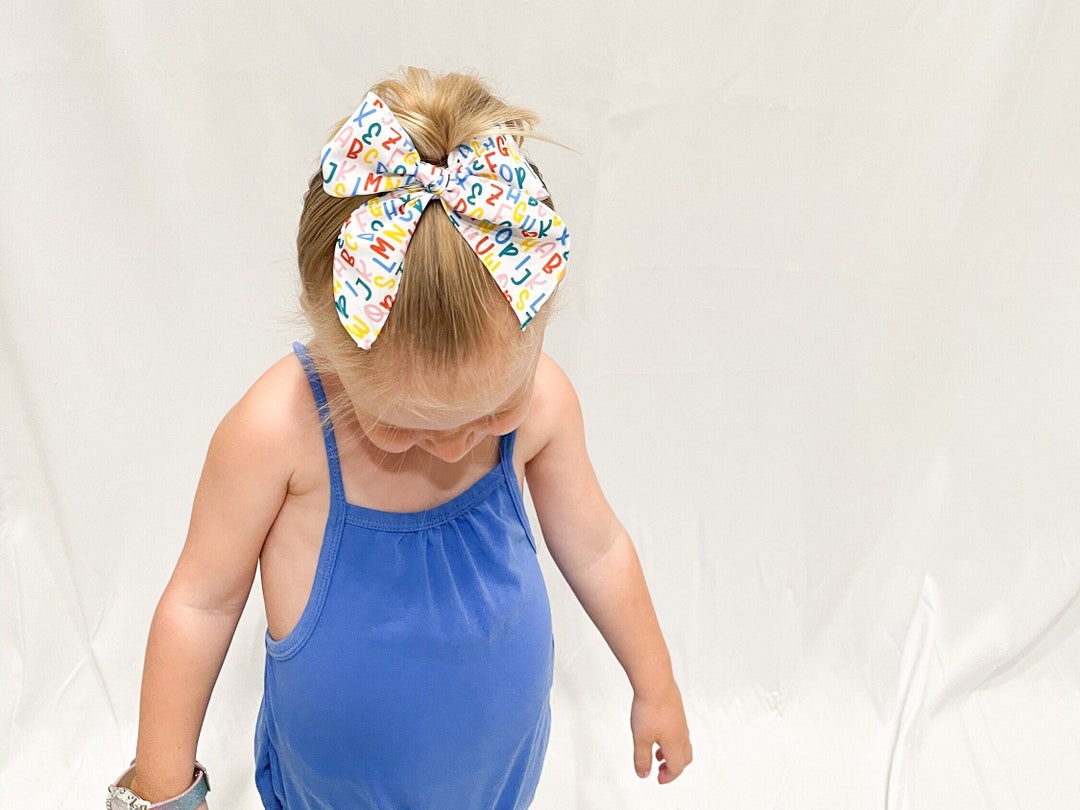 Back to School Hair Alphabet Bow, First Day of School Outfit, Alphabet ...