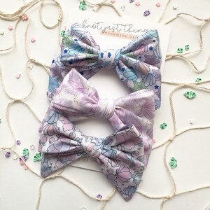 Mermaid Swim Bows, Sea Shells Handtied Bows, Mermaid Shells Pinwheel ...