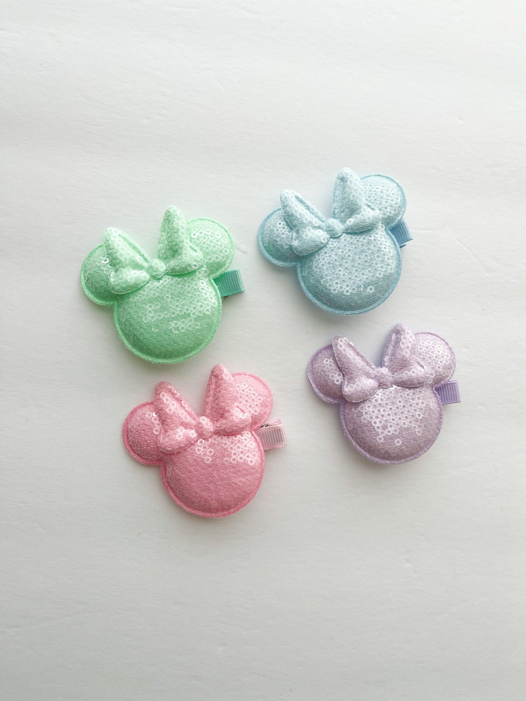 Disney Mickey Mouse Ears Clips, Fully Lined Clips, Minnie Mouse Hair ...