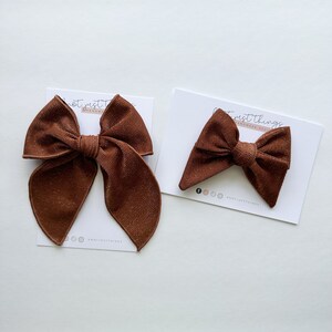 Large Fall Tinsel Hair Bow, Fall Sailor Bow, Solid Hair Bows, Girls Hair Clip, Fabric Hair Bow ...
