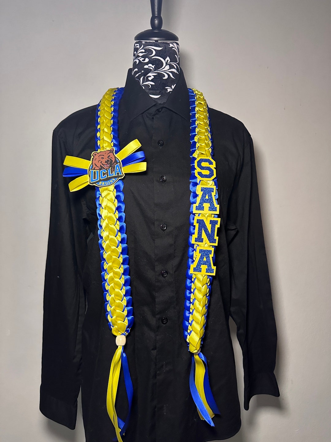 UCLA, Braided Ribbon Lei, Graduation Lei, Party Lei, Satin Ribbon Lei ...