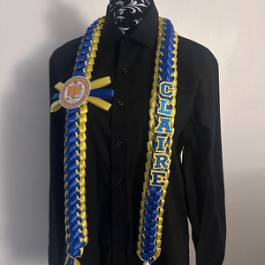 UCLA, Braided Ribbon Lei, Graduation Lei, Party Lei, Satin Ribbon Lei ...