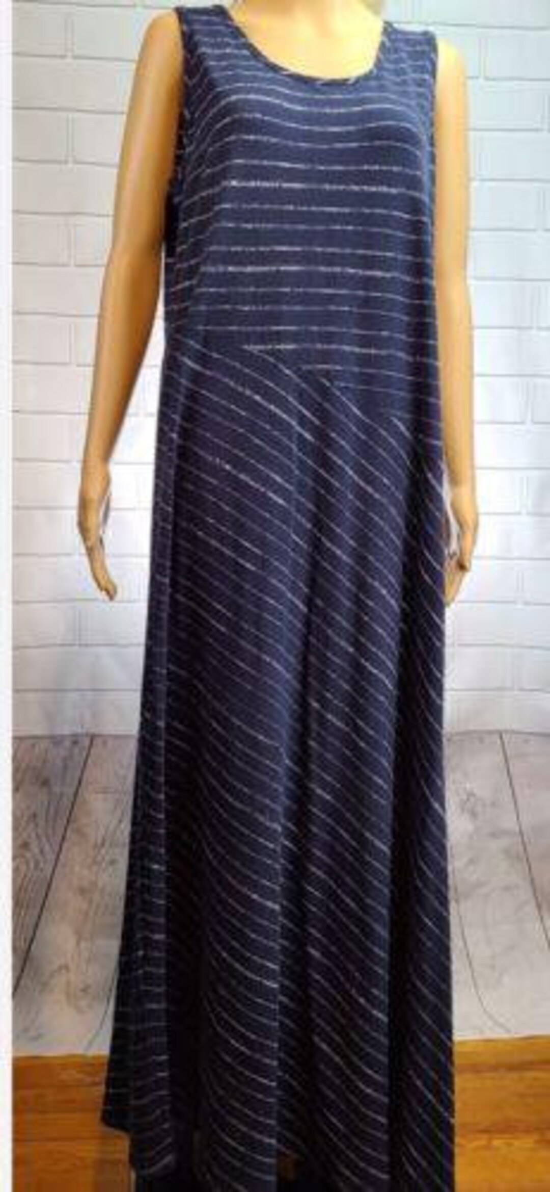 LISA RINNA Collection Blue-white Stripe Stretchy Jeresy Large Sheath ...