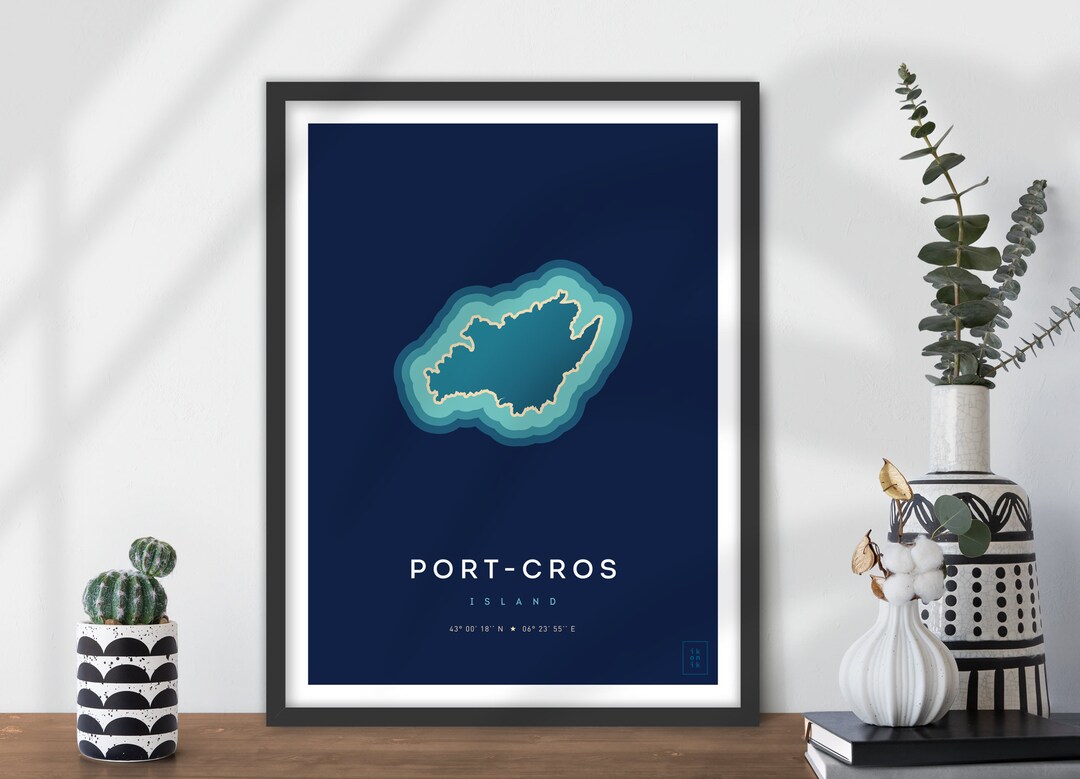 Poster of the Island of Port-cros - Etsy UK