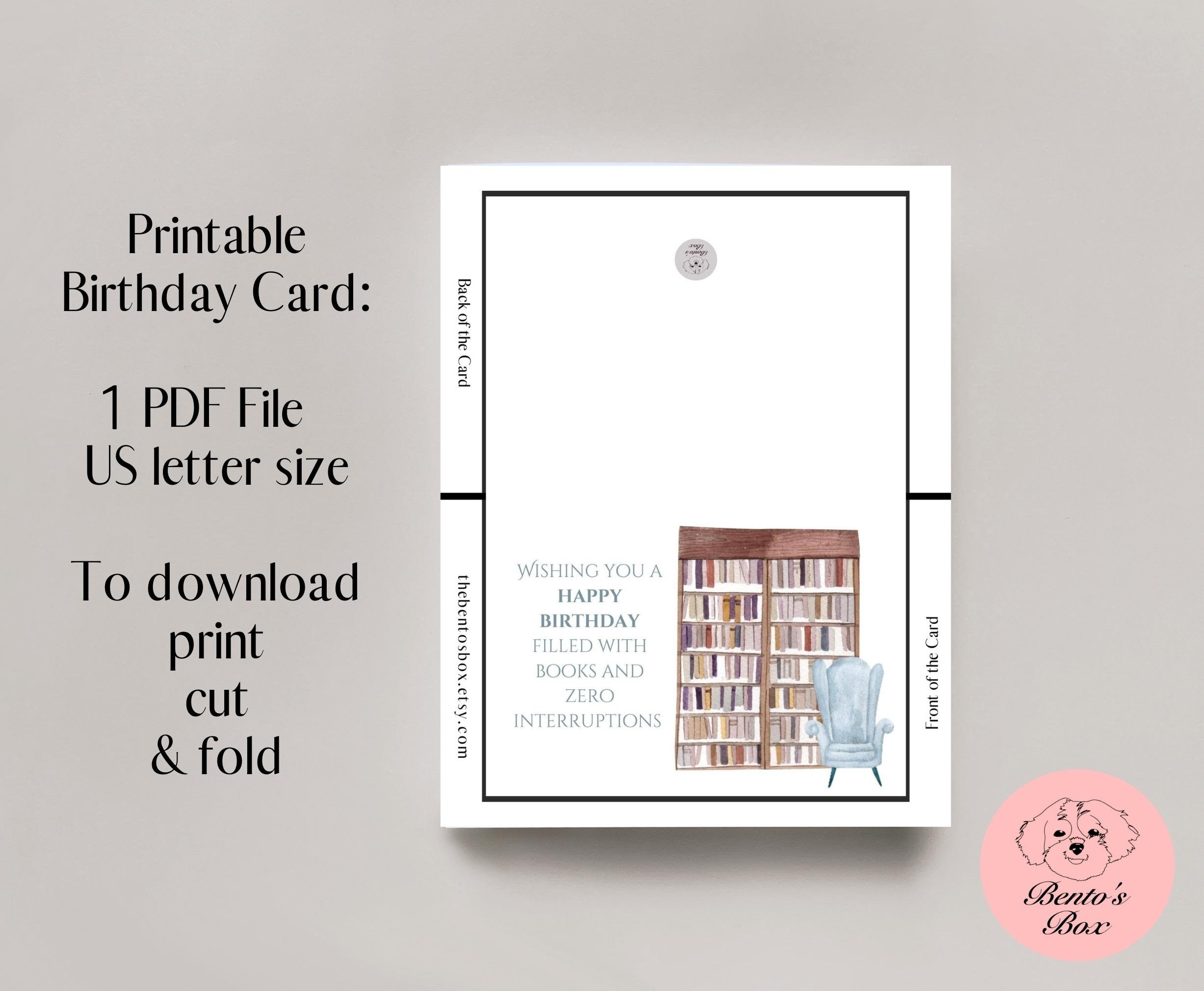 Printable Birthday Greeting Card Instant Download 7x5 Inch Cards for ...
