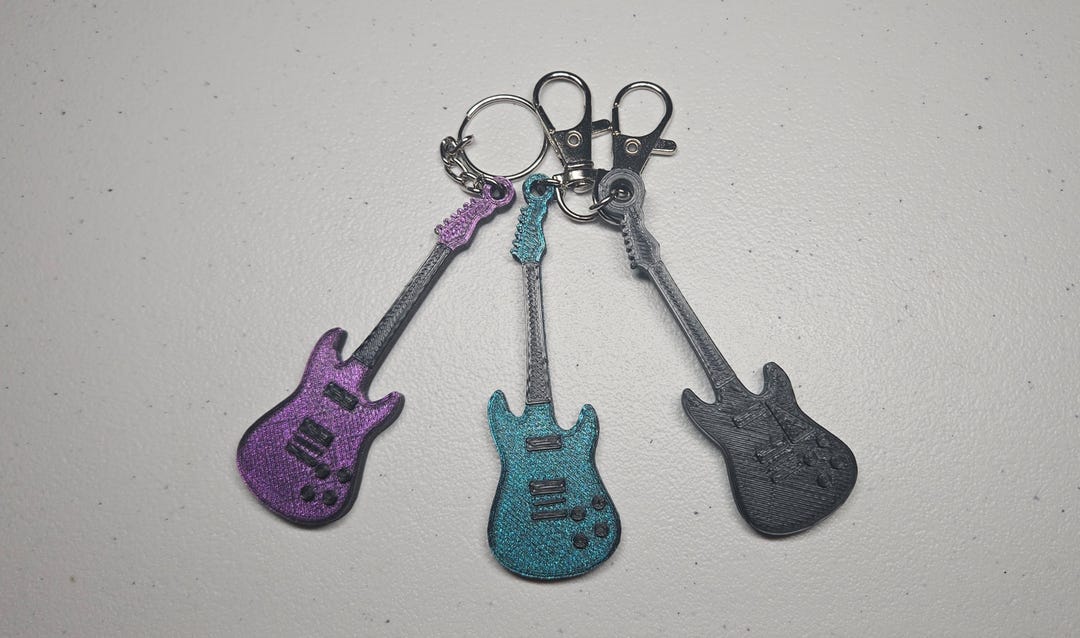 Electric Guitar Keychain - 3D Printed Keychains / Pendants - Etsy