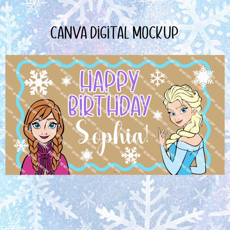 Elsa Banner Template - Etsy UK