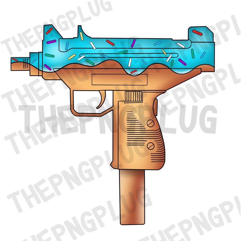 Multi Flavor Cartoon Donut Gun PNG Uzi Donut Gun Cartoon Gun - Etsy