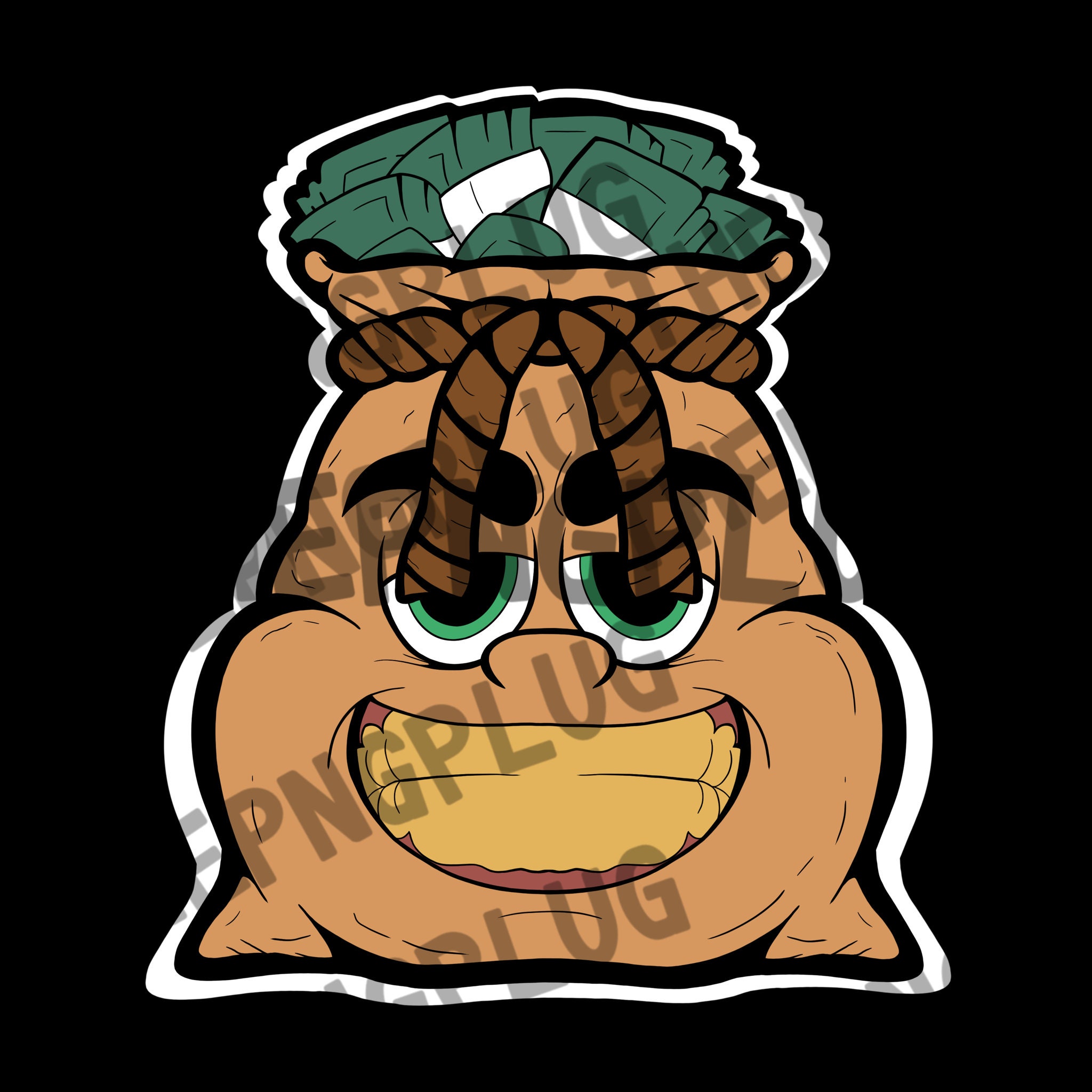 Money Bag Cartoon With Cash Png - Etsy