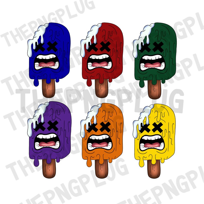 8 Multi Color Screaming Ice Cream Png - Etsy