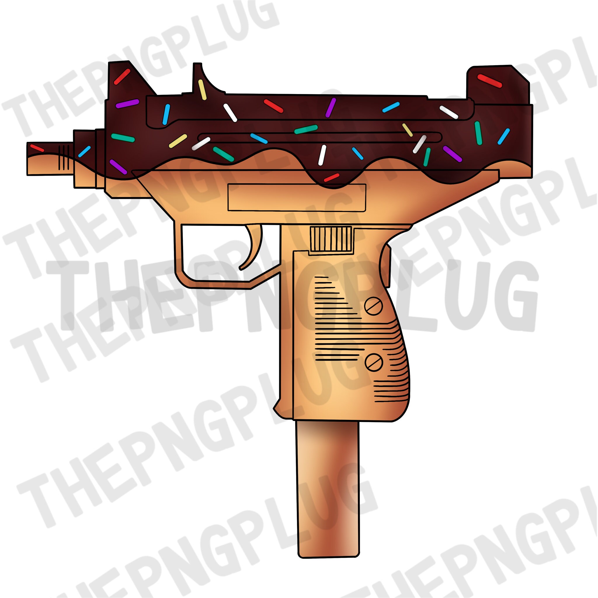 Multi Flavor Cartoon Donut Gun PNG Uzi Donut Gun Cartoon Gun - Etsy