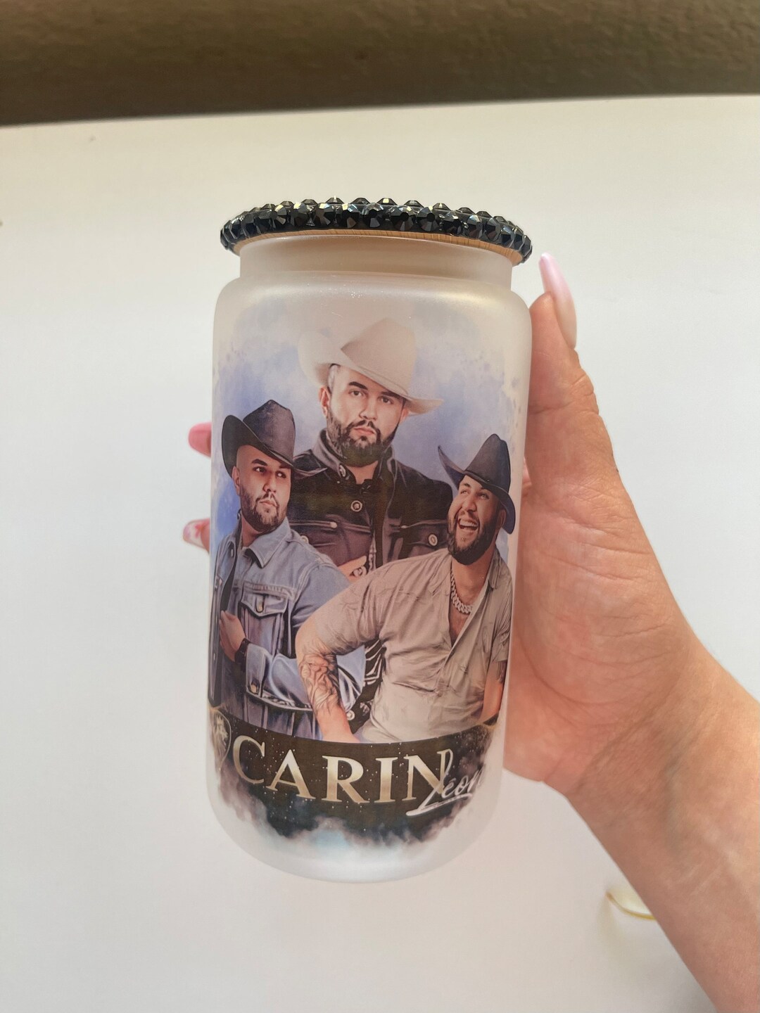 Carin Leon / 16 Oz Frosted Glass Cup - Etsy