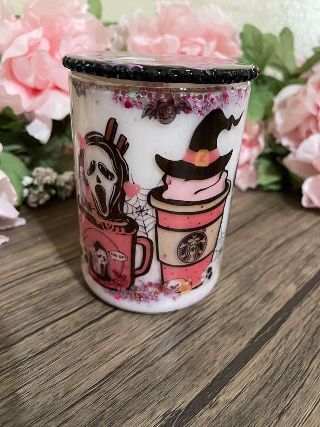 Scream Ghostface Iced Coffee Glass Mug, Halloween Cute Mug, Halloween ...