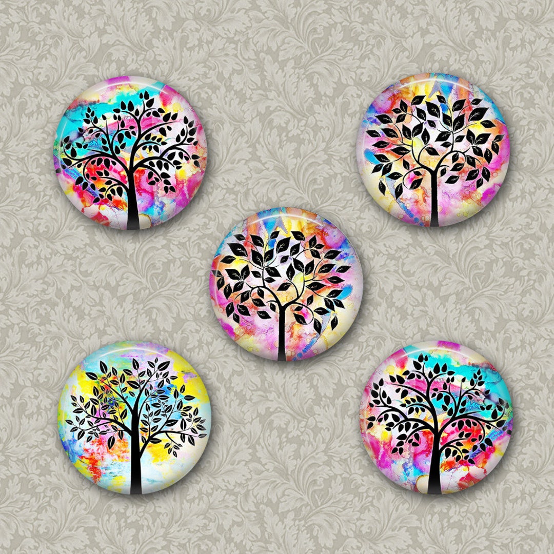 1-5x Tree of Life Fridge Magnets Glass Magnets, Housewarming Gift ...
