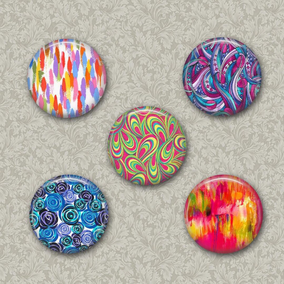 Multi-coloured Rainbow Abstract Glass Fridge Magnets, Glass Magnets ...