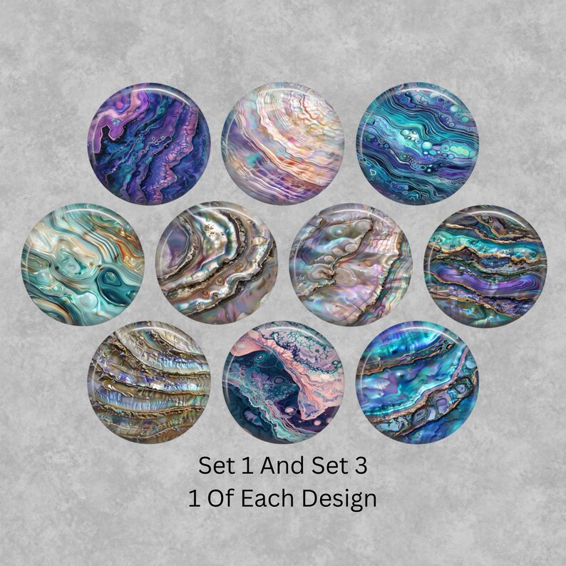 Seashell Glass Cabochons: Round Multicolored Flat Back Jewelry Supplies ...