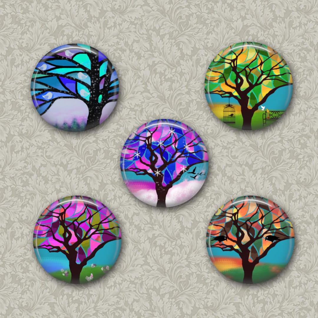Tree Glass Fridge Magnet, Housewarming Gift, Office Magnets - Etsy