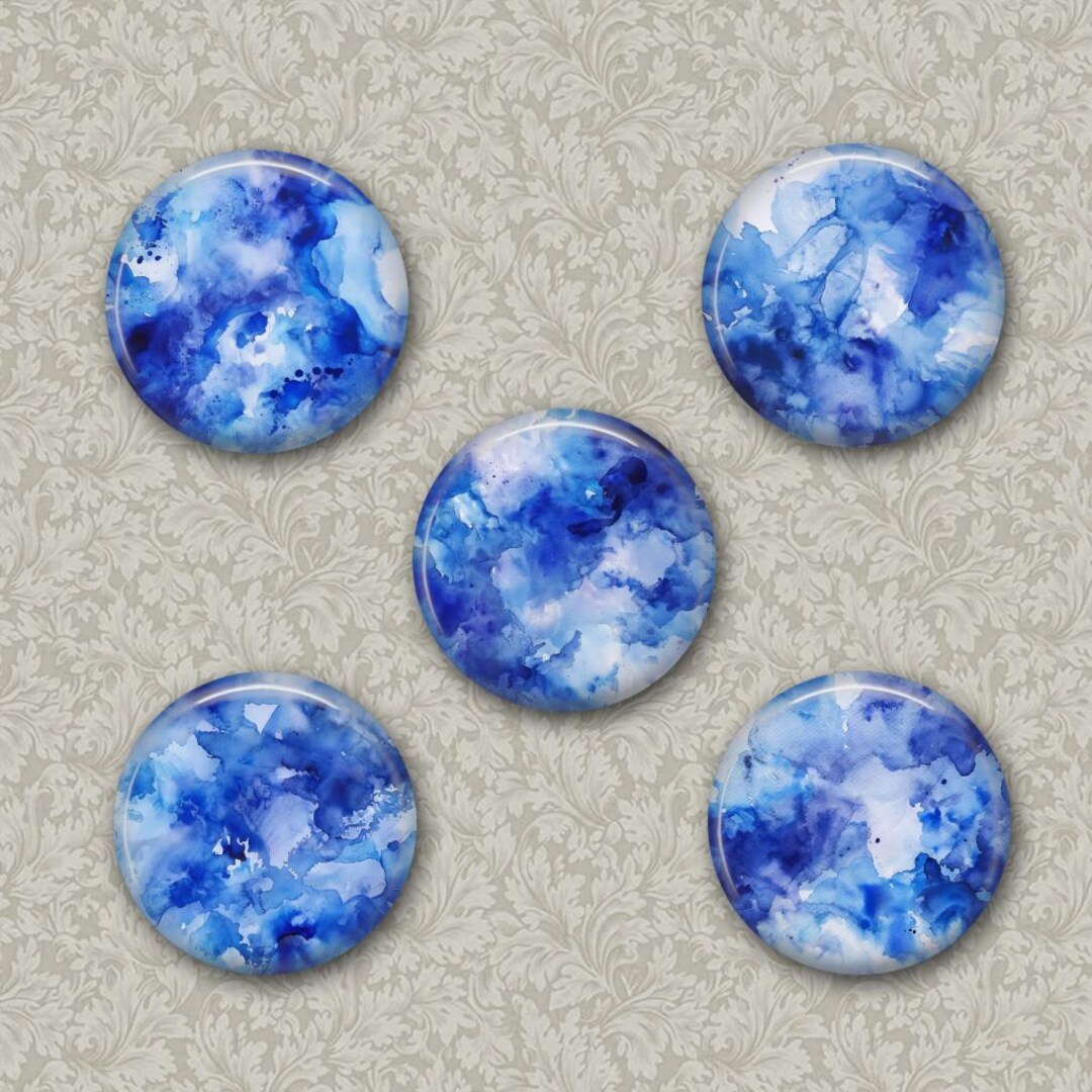 Cobalt Blue Abstract Glass Fridge Magnets, Glass Magnets, Housewarming ...