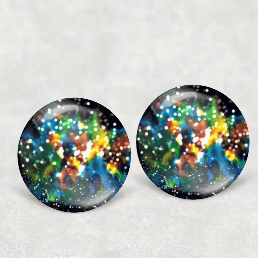 Stainless Steel Blue Yellow and Green Multi Coloured Bokeh Galaxy ...
