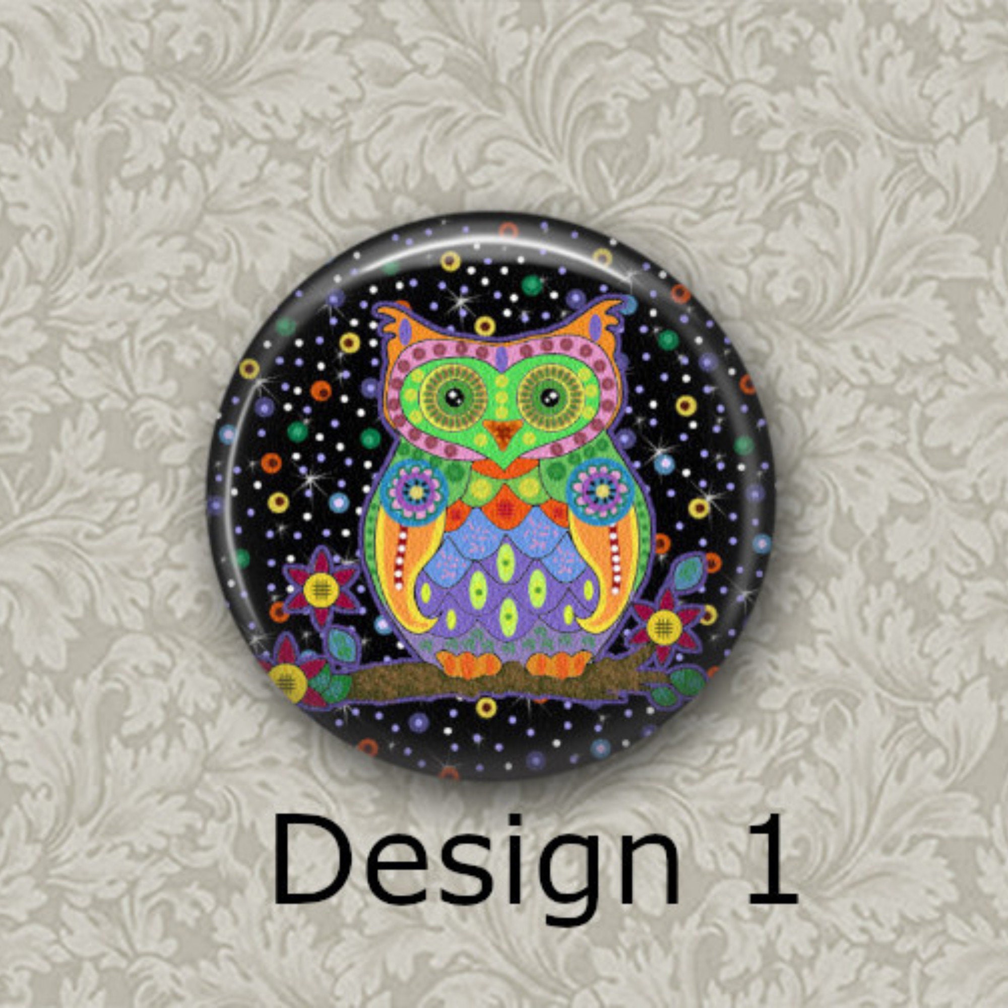 1-5x Night Owls Fridge Magnets, Glass Magnets, Housewarming Gift ...