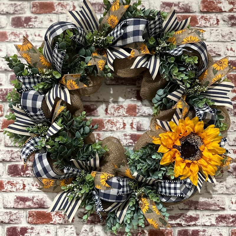 Sunflower Door Wreath - Etsy