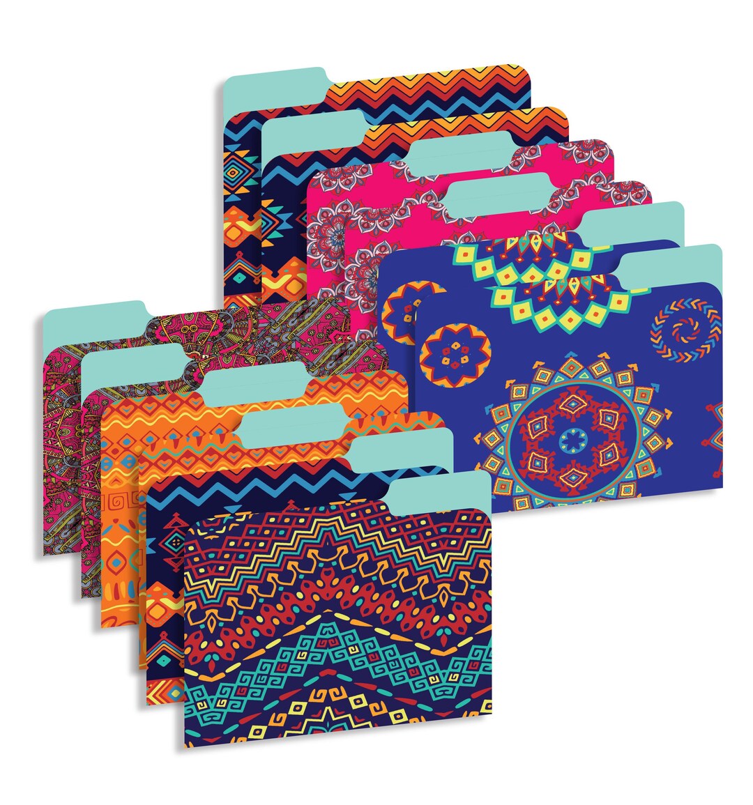Ethnic File Folders: Decorative Letter Size, 12 PK - Etsy