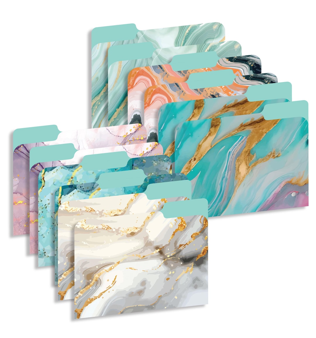 Marble 1/3 Cut File Folders - With New Generation Say Goodbye to Boring ...