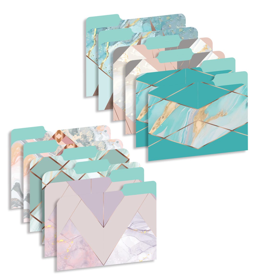 Gold Marble File Folders: Decorative Letter Size, 12-pack - Etsy