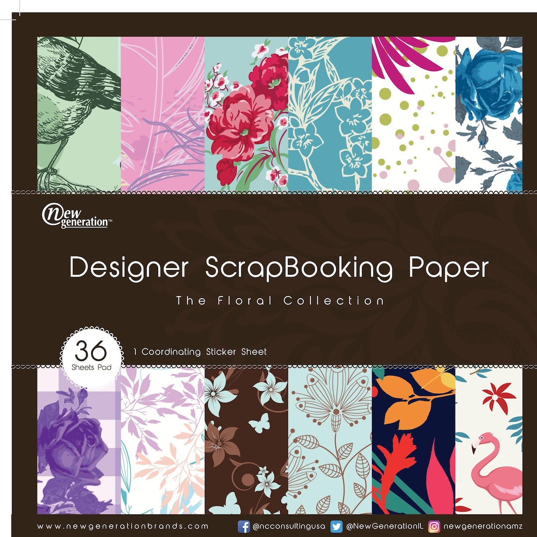 Designer Scrapbook Paper - the Floral Collection - Etsy