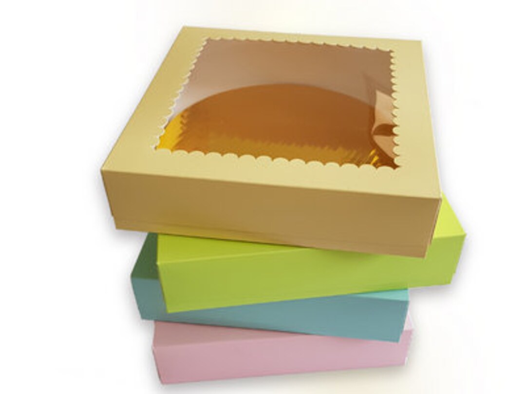 Cookeezz Couture 9x9x2.5 Inch Cake Boxes With Window, Super Elegant ...