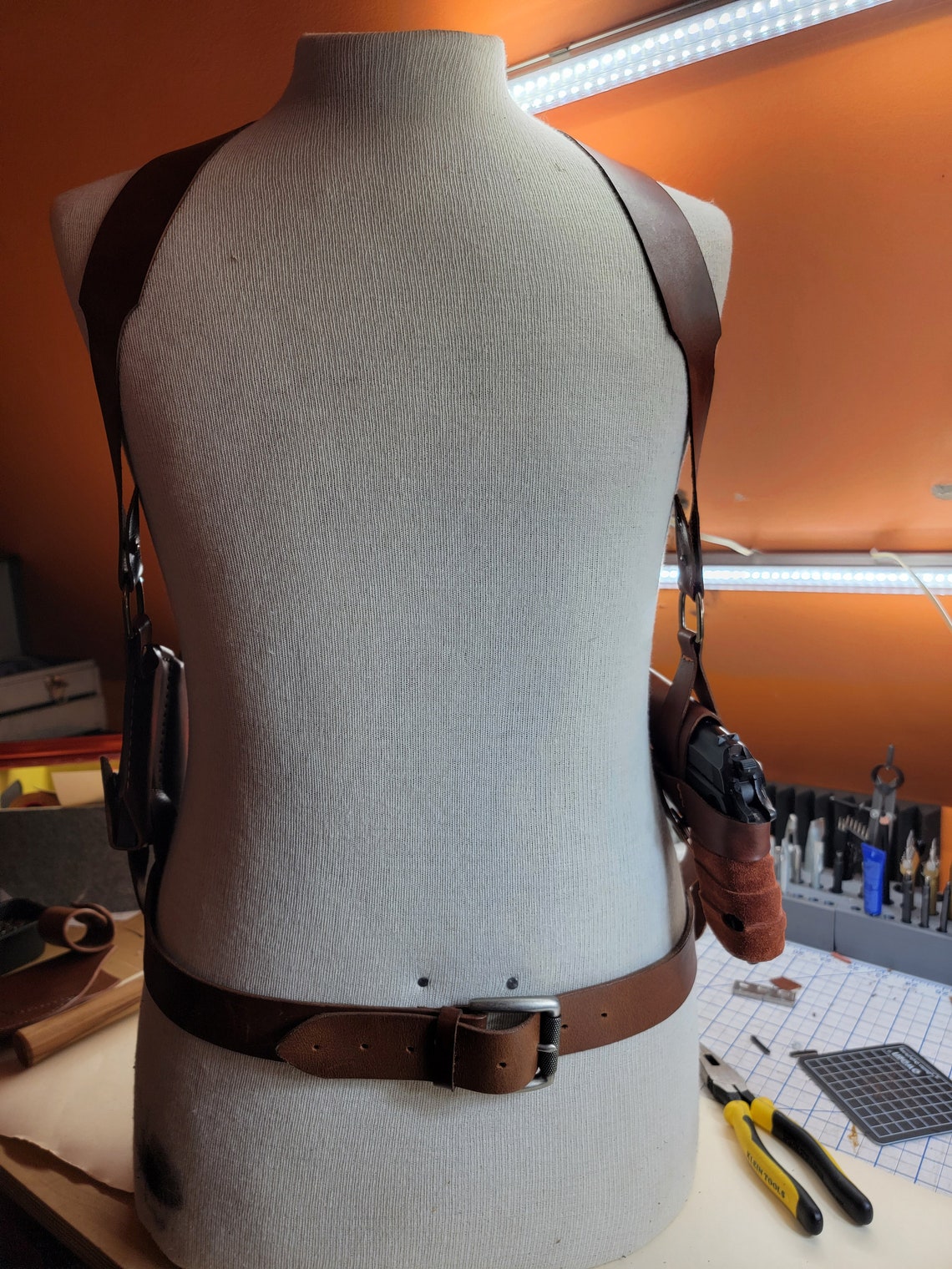 Leather Shoulder Rig Holster PATTERN - Etsy
