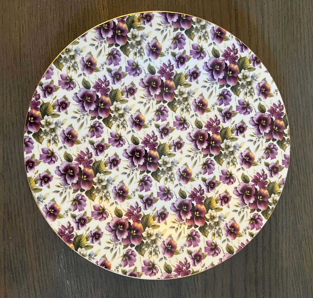 Pansy Chintz Dinner Plate by Baum Brothers - Etsy