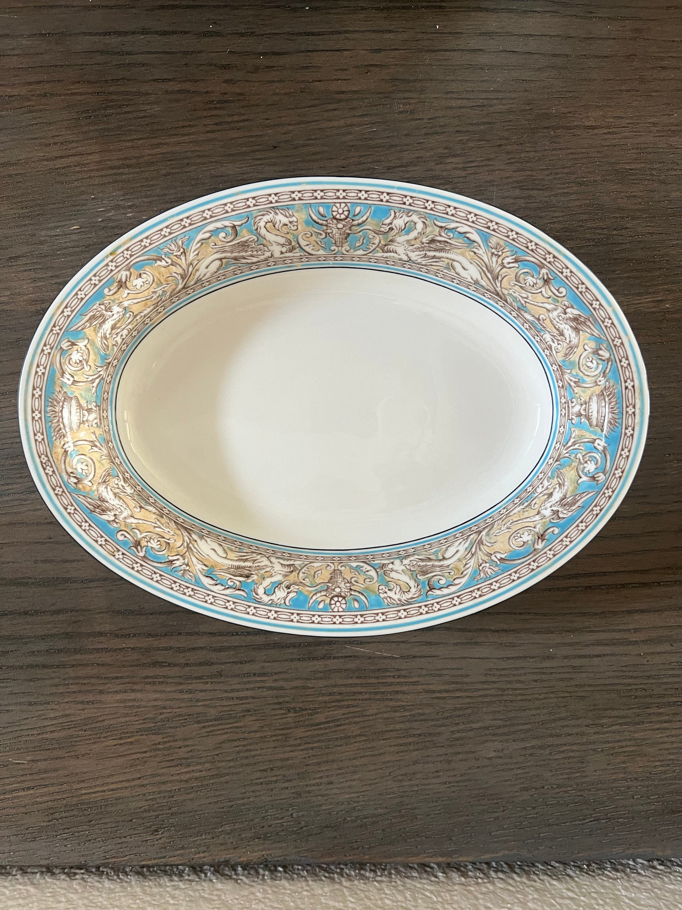 Florentine Turquoise Oval Vegetable Bowl by Wedgwood - Etsy