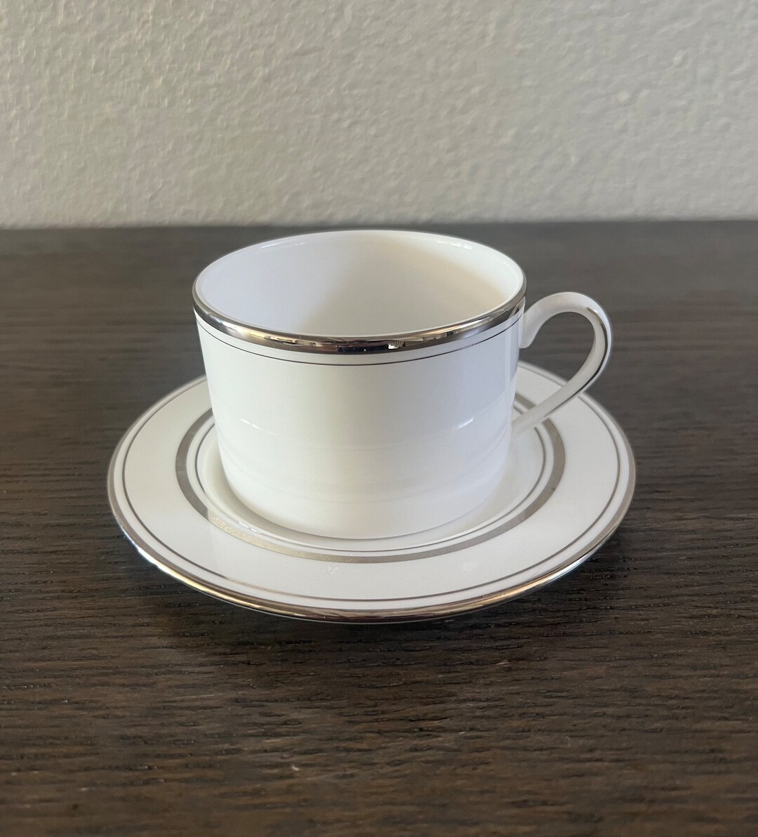 Library Lane Platinum Cup and Saucer by Kate Spade and Lenox - Etsy