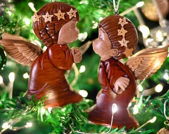 Wooden Angel Tree Ornaments - Etsy