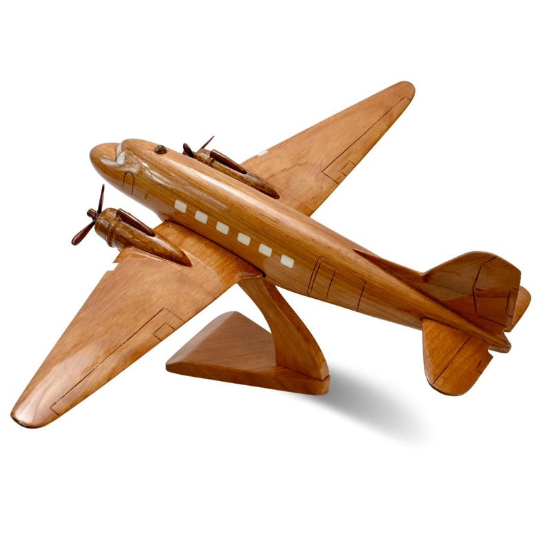 Douglas DC-3 Wooden Airplane Model Gift for Dad Pilot Gift Idea for ...