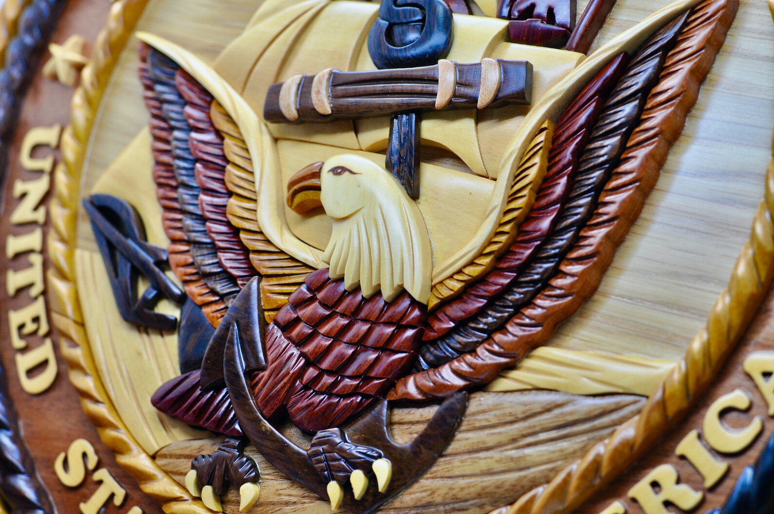 United States Navy Logo Handmade Wooden Logo US Navy | Etsy