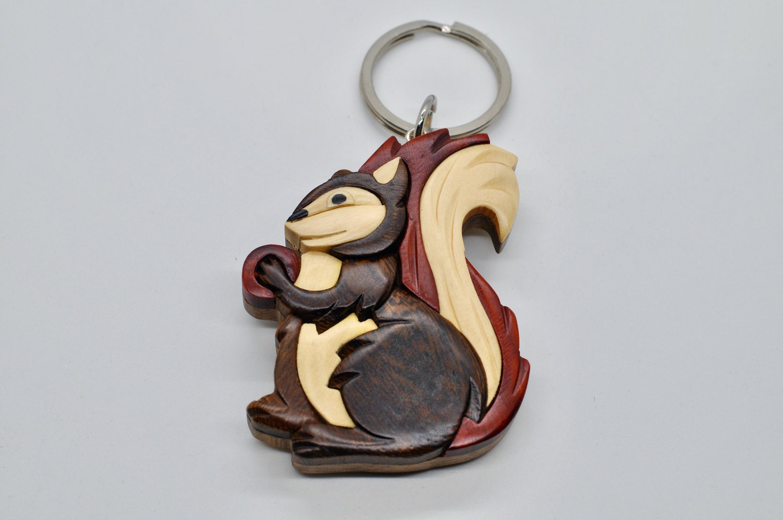 Squirrel Keychain Handmade Wooden Keychain Wooden Squirrel - Etsy UK