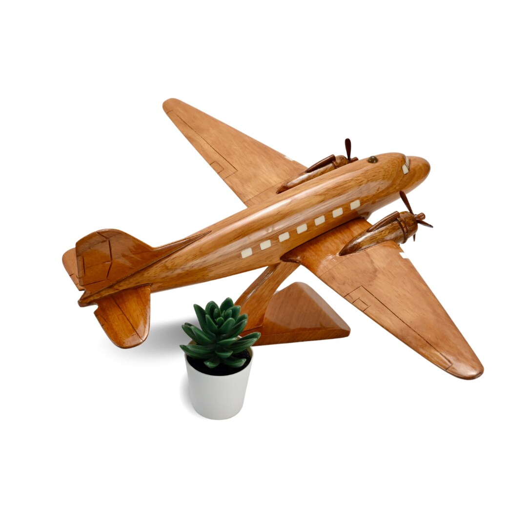 Douglas DC-3 Wooden Airplane Model Gift for Dad Pilot Gift Idea for ...