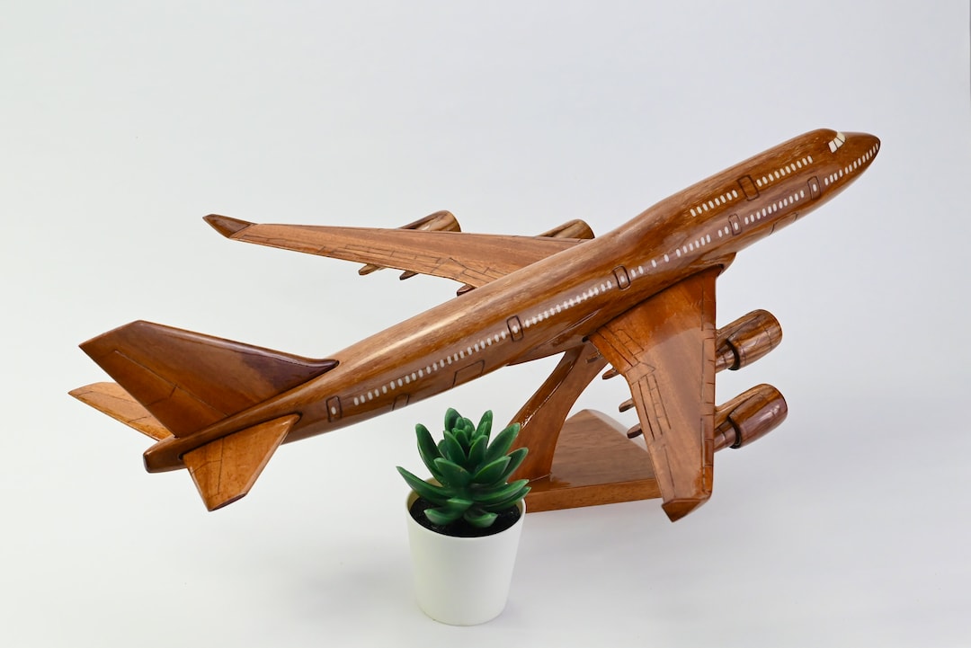 Boeing 747 Wooden Model Wooden Airplane Home and Office Decoration ...