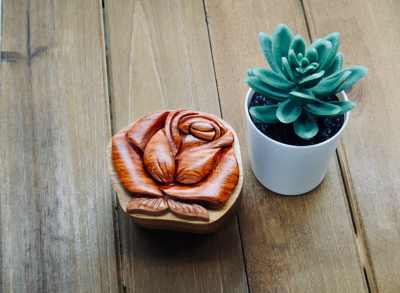 Rose Wooden Ring Box Handmade Proposal Ring Box Rose - Etsy