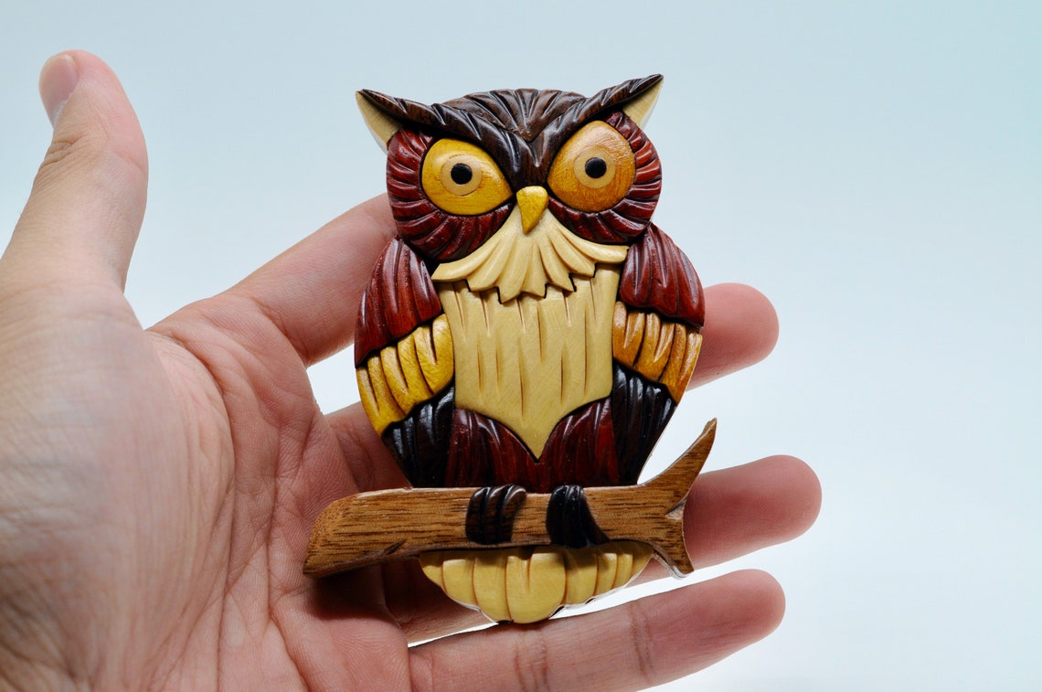 Owl Handmade Wooden Fridge Magnet | Cute Wooden Owl | Cute Animal ...