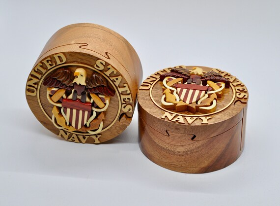 United State Navy Wooden Puzzle Box Wooden Puzzle Box Gift | Etsy