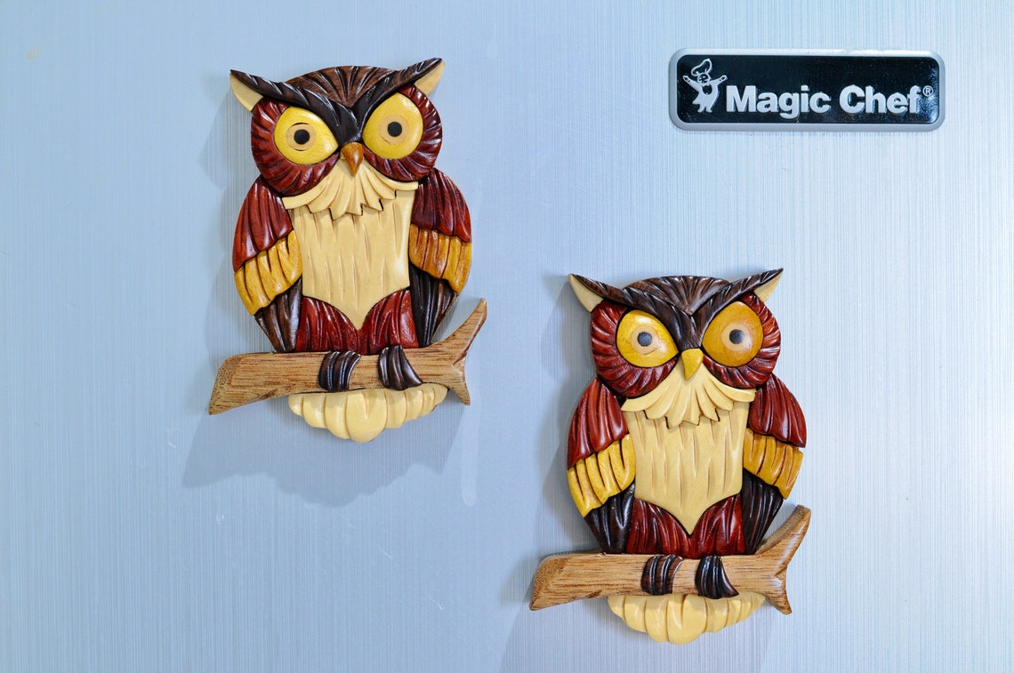 Owl Handmade Wooden Fridge Magnet | Cute Wooden Owl | Cute Animal ...