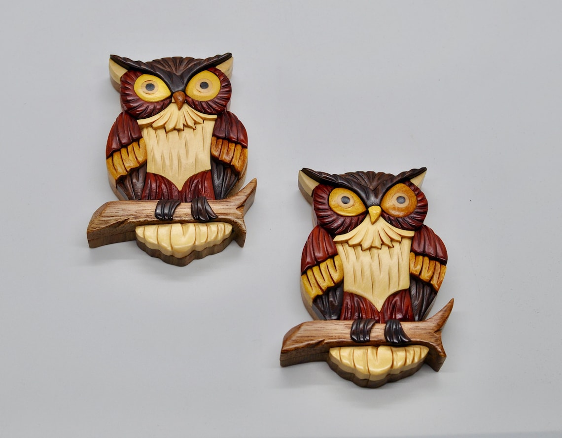 Owl Handmade Wooden Fridge Magnet | Cute Wooden Owl | Cute Animal ...
